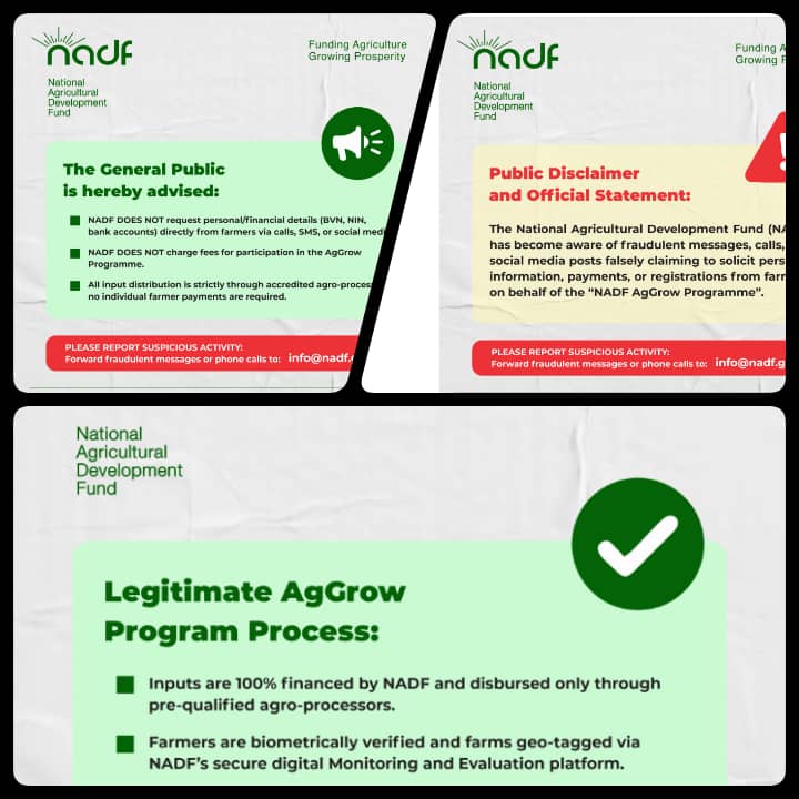 PUBLIC DISCLAIMER: National Agricultural Development Fund (NADF ...