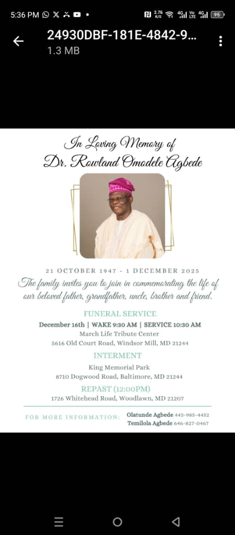 RIP: Dr Agbede has left us! - Abiodun Borisade TV